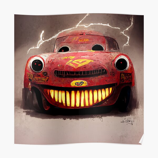 "Cursed Lightning McQueen" Poster for Sale by Zestpond | Redbubble