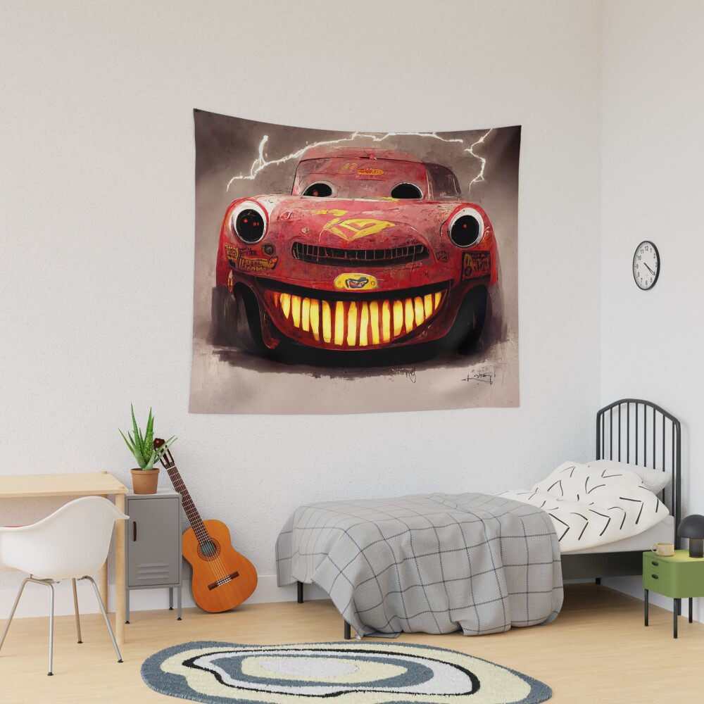 "Cursed Lightning McQueen" Art Board Print for Sale by Zestpond | Redbubble