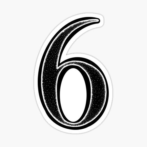 "Dotart/Dotwork illustration of Number 6" Sticker for Sale by ...