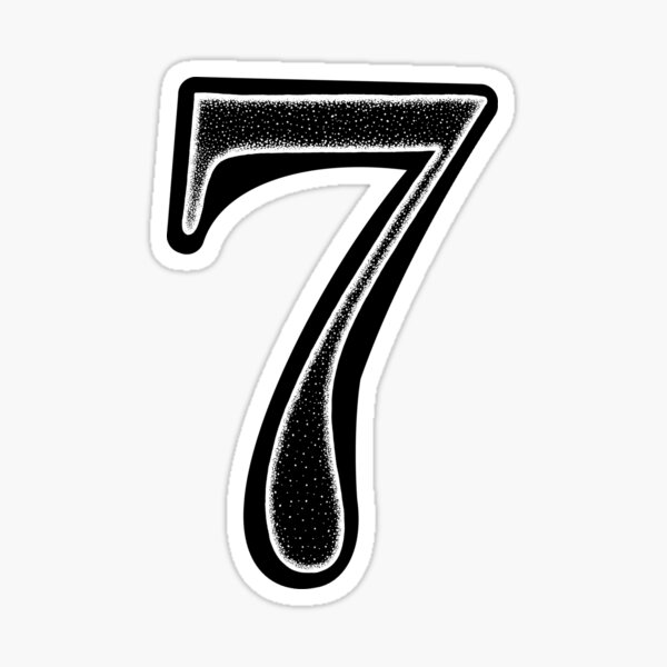 "Dotart/Dotwork illustration of Number 7" Sticker for Sale by ...