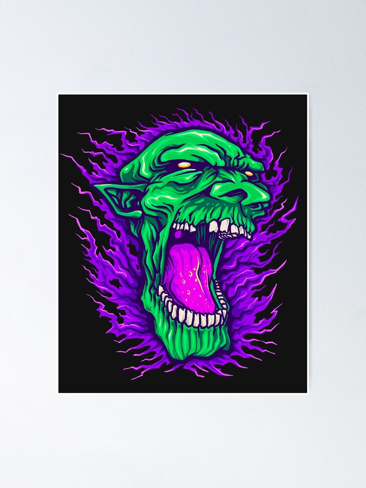 "Neon zombie monsters" Poster for Sale by cutenevil | Redbubble