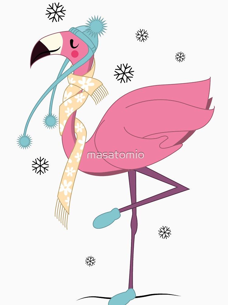 "Flamingo wintering cute animal bird art" T-shirt for Sale by masatomio ...