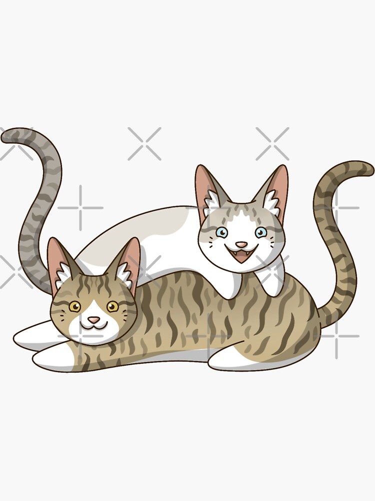 "Cute Cat Brothers" Sticker for Sale by kynaaarts | Redbubble