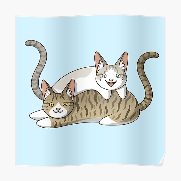 "Cute Cat Brothers" Poster for Sale by kynaaarts | Redbubble