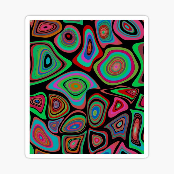 "Candy Land Amoebas on black" Sticker for Sale by SuzinessDesigns ...
