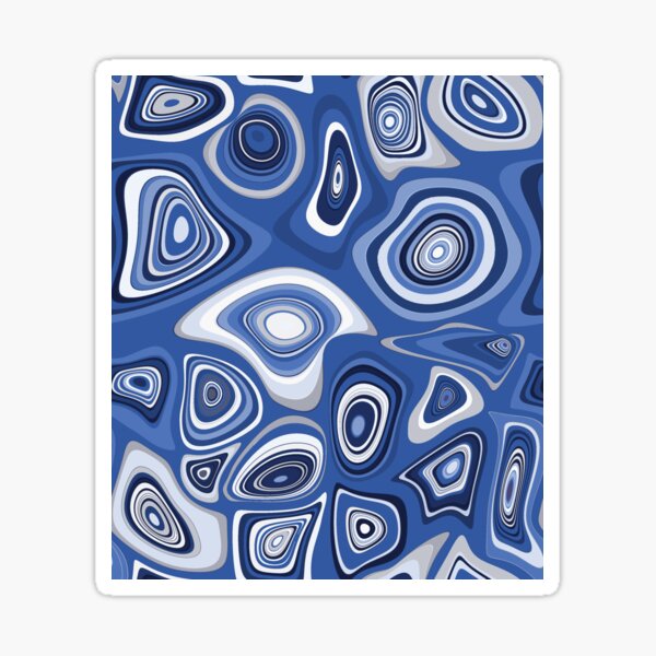 "Amoebas in Denim Blue" Sticker for Sale by SuzinessDesigns | Redbubble