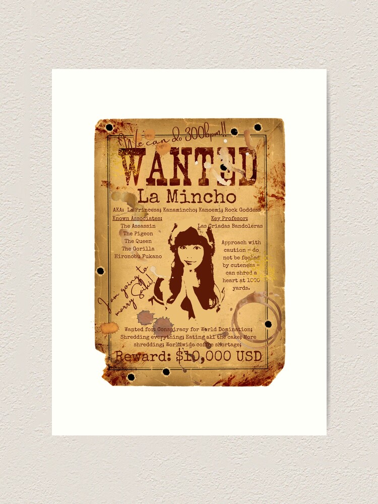 "Band Maid - La Mincho Wanted Poster" Art Print for Sale by ...