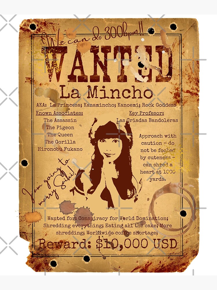 "Band Maid - La Mincho Wanted Poster" Art Print for Sale by ...