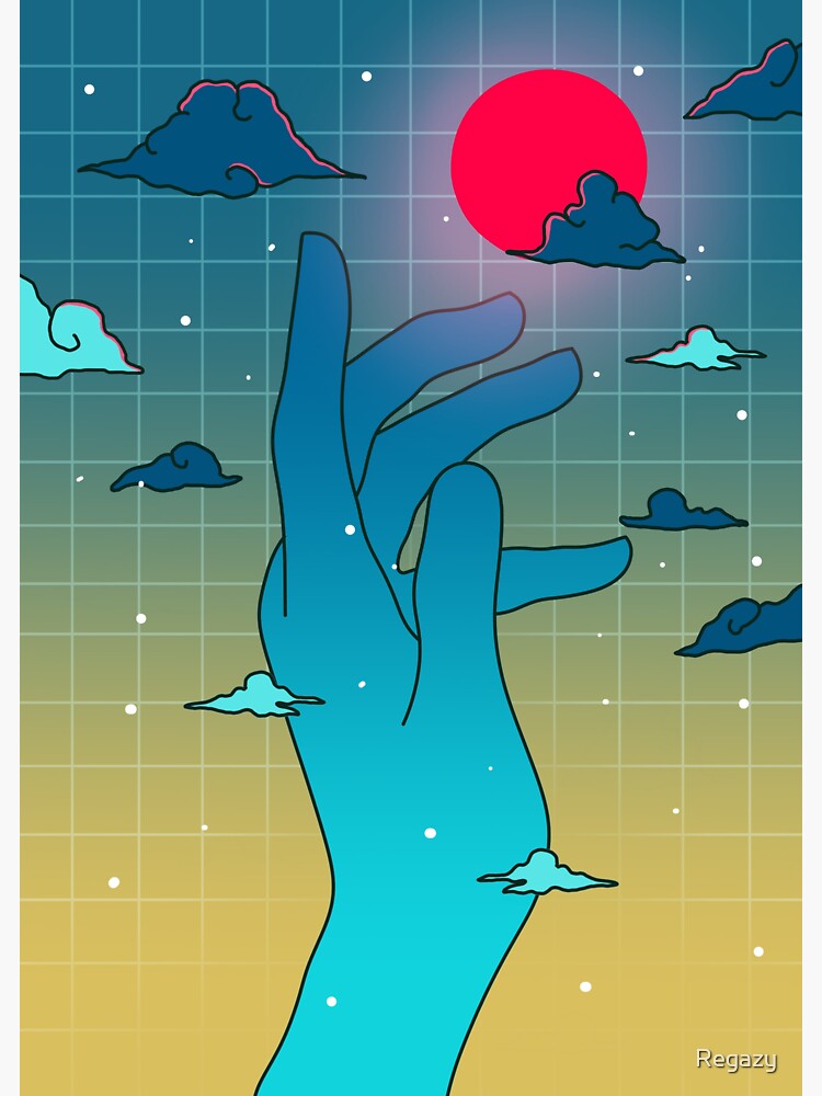 "hand synthwave vaporwave" Sticker for Sale by Regazy | Redbubble