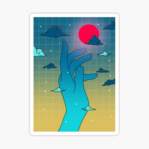 "hand synthwave vaporwave" Sticker for Sale by Regazy | Redbubble