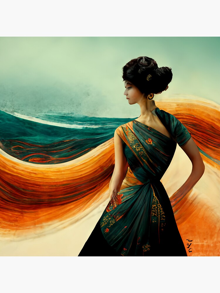 "Elegant woman Tanjore style" Sticker for Sale by AmazinfArt | Redbubble