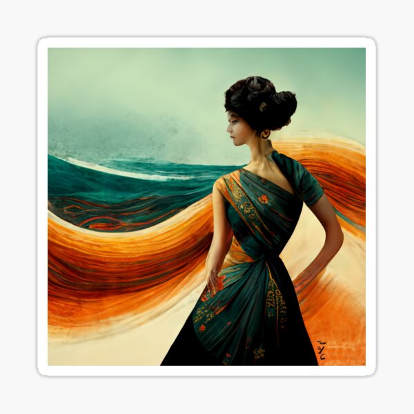 "Elegant woman Tanjore style" Sticker for Sale by AmazinfArt | Redbubble