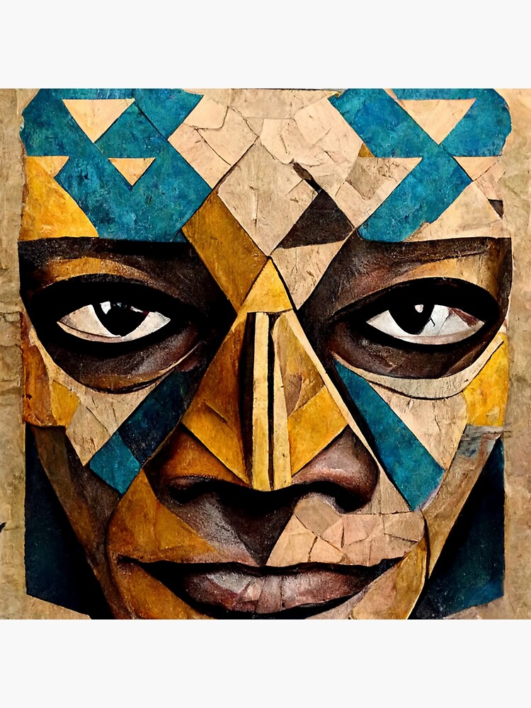 "Cubism African face mask, Art portrait" Sticker for Sale by AmazinfArt ...