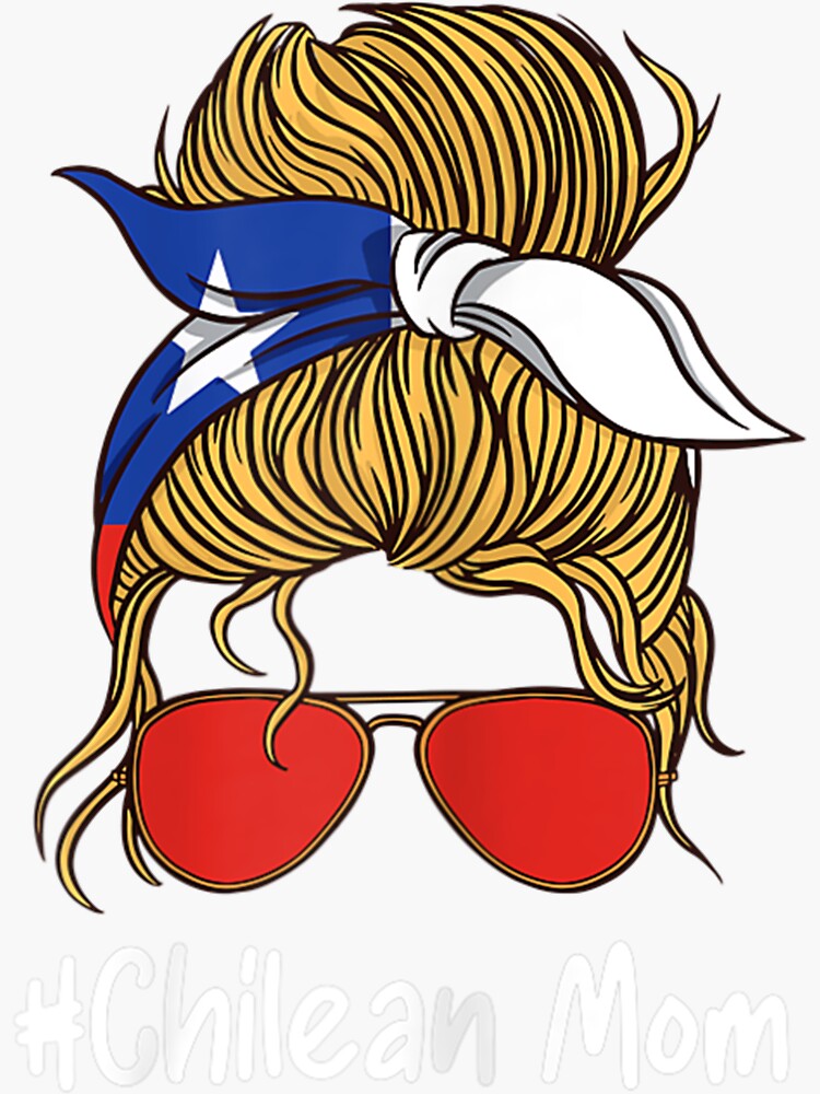 Pegatina «Mamá chilena para mujer Mujer retro Bandera de Chile Día de ...