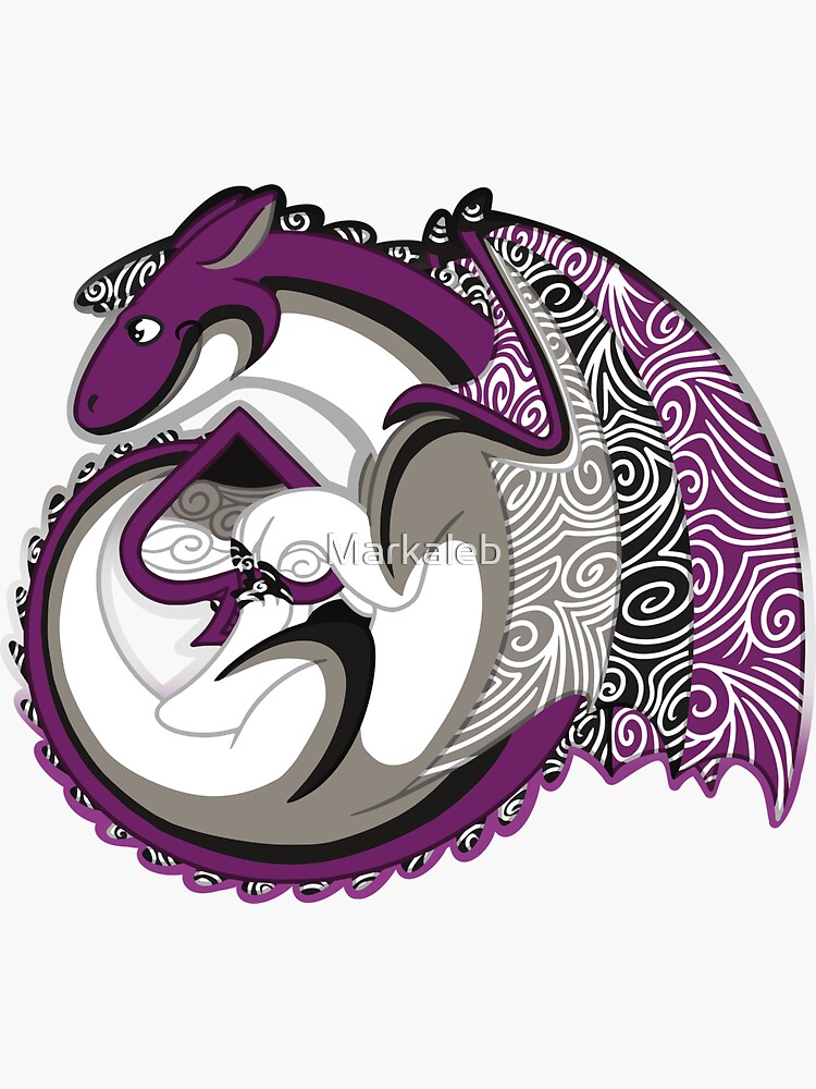 "Asexual Pride Dragon" Sticker by Markaleb | Redbubble