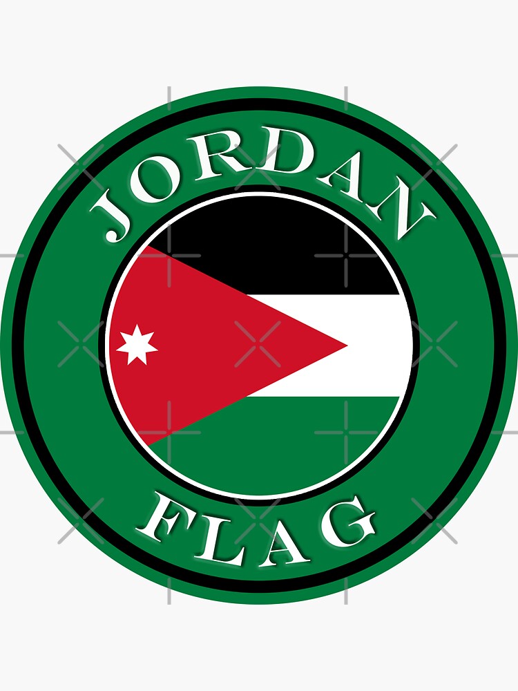 "Jordan Flag National Symbol - Passport Stamps Collection" Sticker for ...
