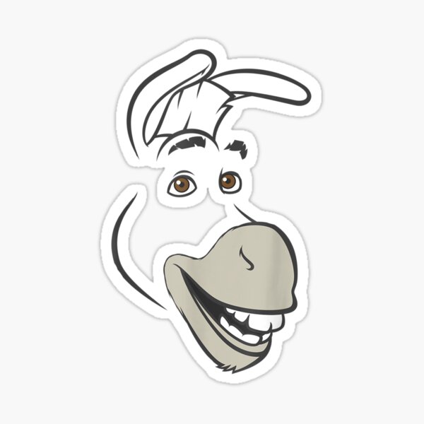 "Shrek Big Face Donkey" Sticker for Sale by MarnaHarris | Redbubble