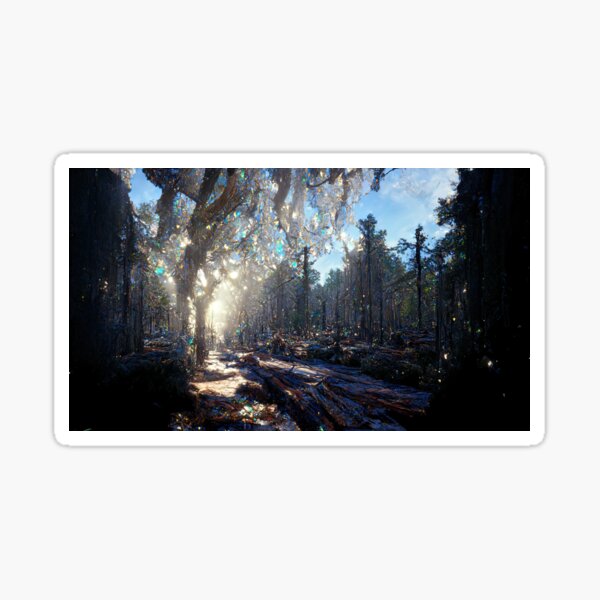 "Dense Forest of Crystalline Trees" Sticker for Sale by Jacob-Montanez ...