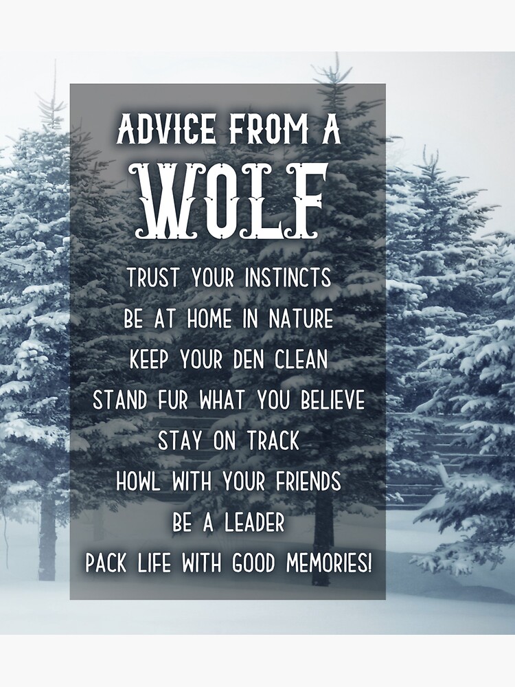 "Wolf Advice From A Wolf Art" Sticker for Sale by MandyBock | Redbubble