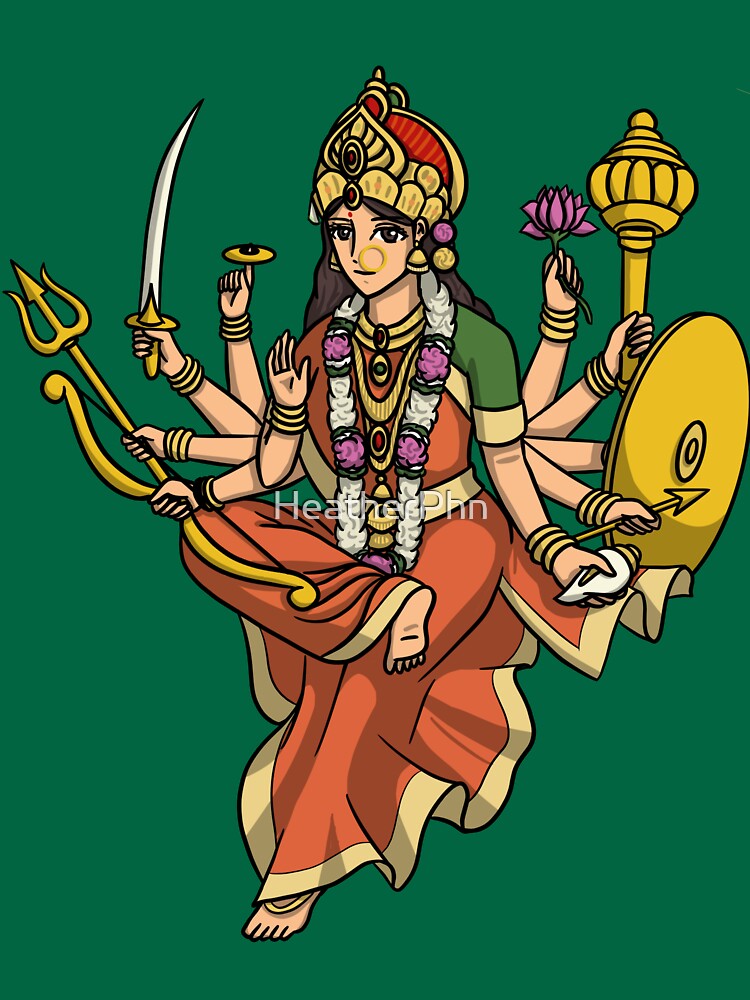 "Durga the goddess in anime style" T-shirt for Sale by HeatherPhn ...