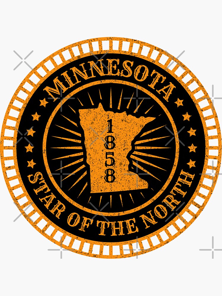 "Minnesota - MN MIN Map Slogan Motto Star of the North - Land of 10000 ...
