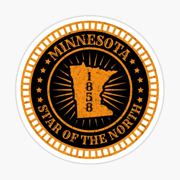 "Minnesota - MN MIN Map Slogan Motto Star of the North - Land of 10000 ...