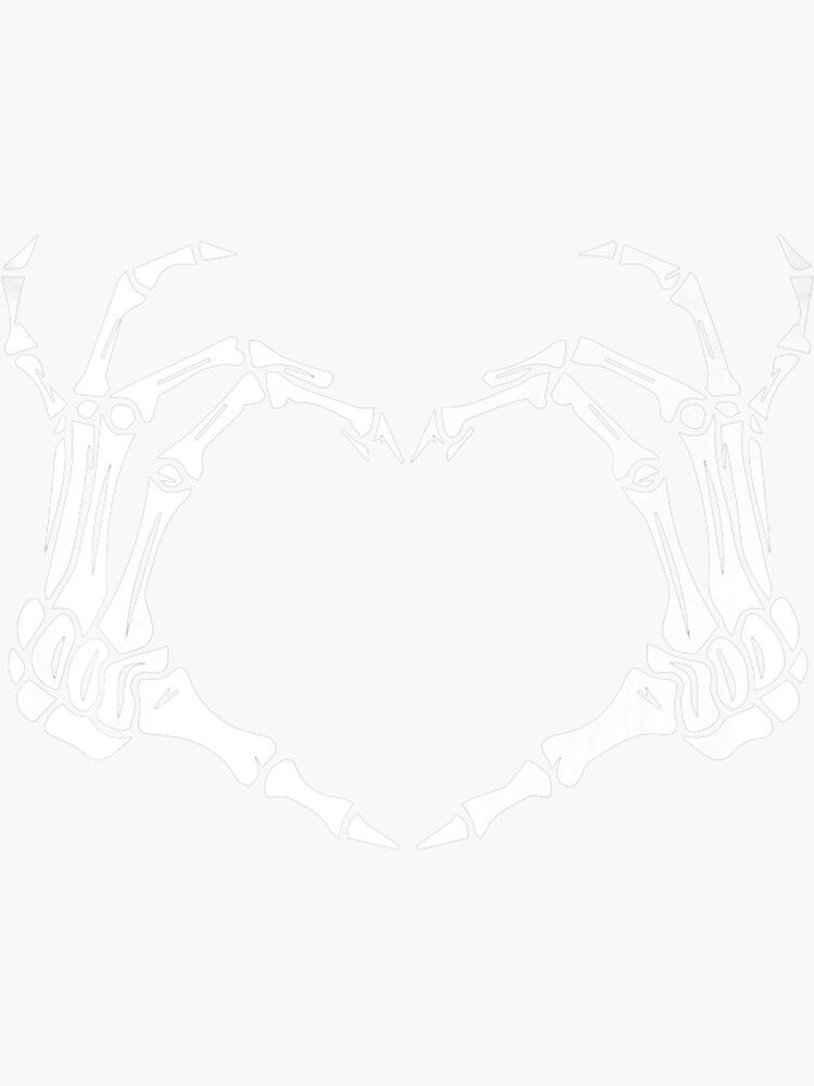 "Cute Skeleton Hand Heart Sign Bones Costume Fun Halloween " Sticker ...