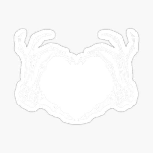"Cute Skeleton Hand Heart Sign Bones Costume Fun Halloween " Sticker ...