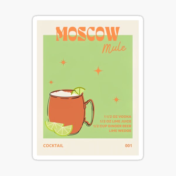 "The Moscow Mule Cocktail" Sticker for Sale by kathrinschmiD | Redbubble