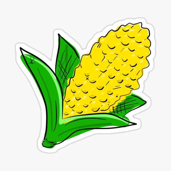 "It’s corn!" Sticker for Sale by AiixaaPR | Redbubble