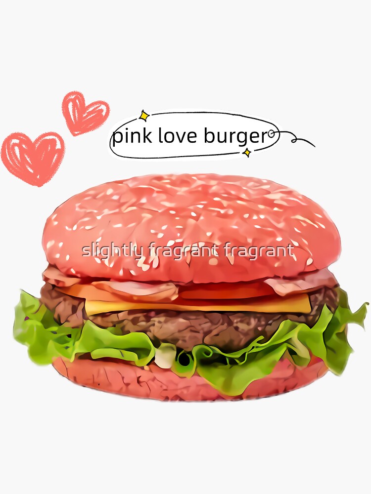 "Pink Heart Burger" Sticker for Sale by FGJFJ | Redbubble