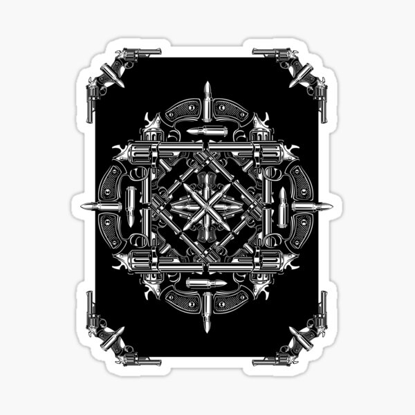 "Revolver Geometric Art | Old west style Pistol" Sticker for Sale by ...