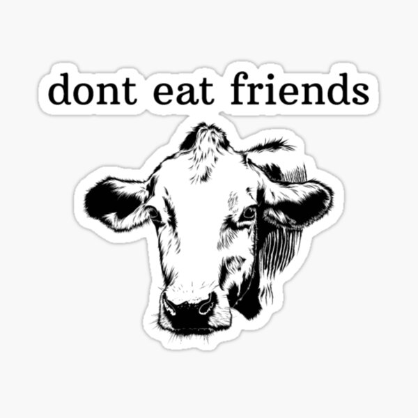 "Vegan cow gift cows cattle vegan" Sticker for Sale by Eatartdrink ...