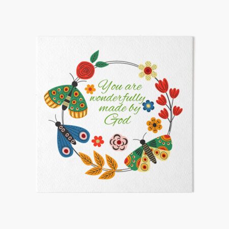 "Wonderfully Made By God | Bible verse | Inspirational" Art Board Print ...