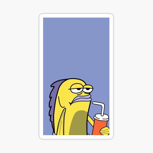 "spongebob - judgemental fish" Sticker for Sale by angelarchives ...