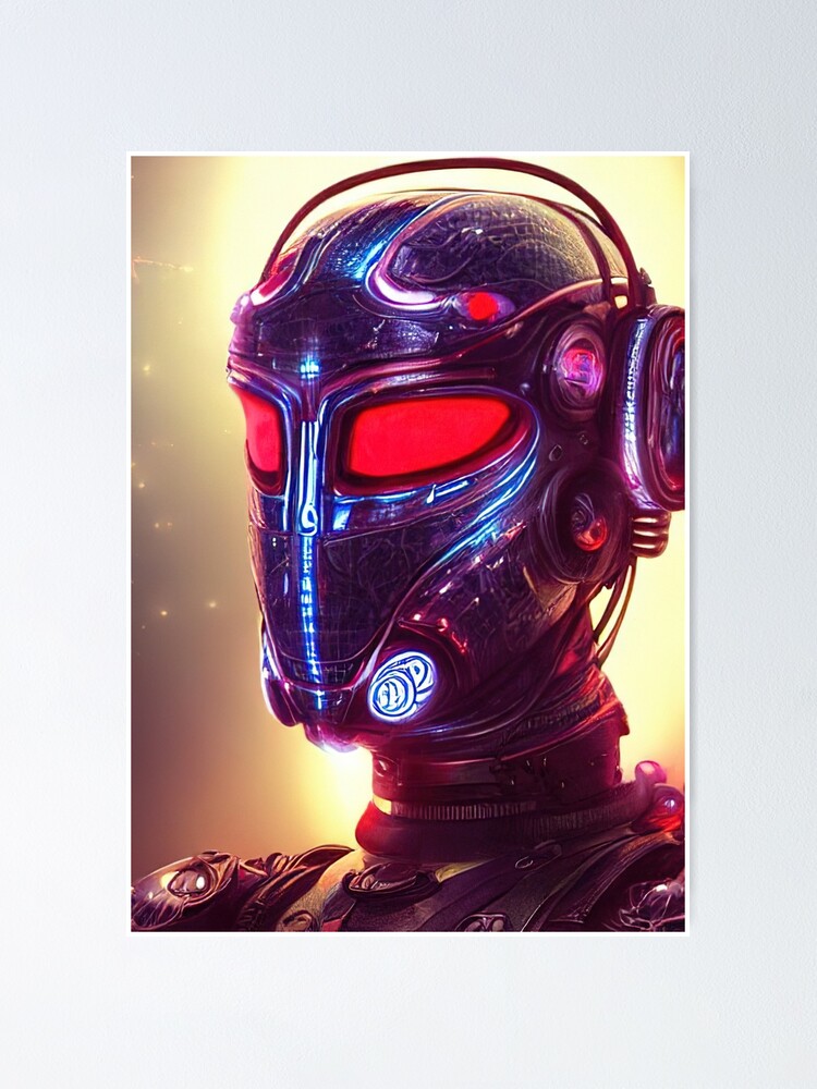 "Cybernetic helmet" Poster for Sale by alekxemko | Redbubble