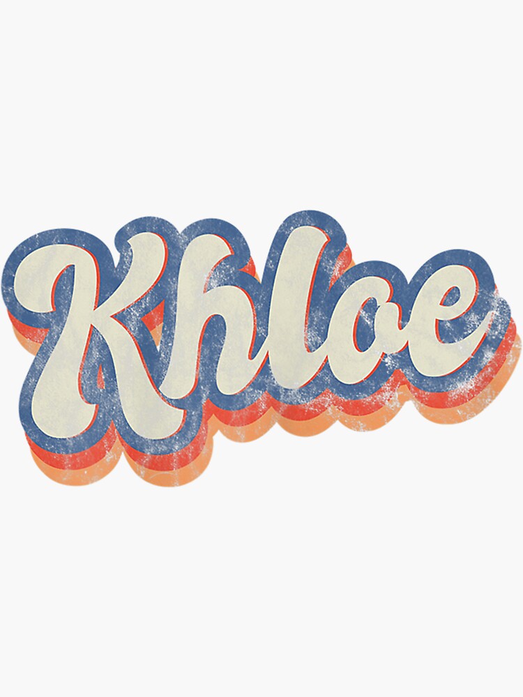 "Khloe Personalized Name Custom Lettering 70's" Sticker for Sale by ...