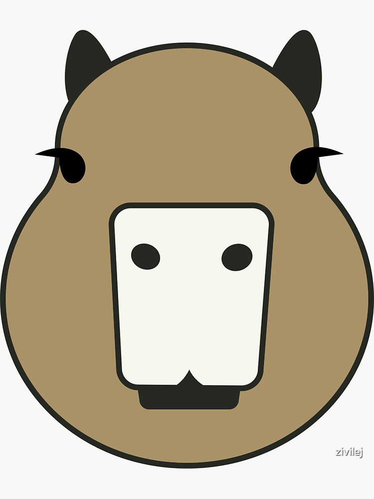 "Illustrated capybara face" Sticker for Sale by zivilej | Redbubble