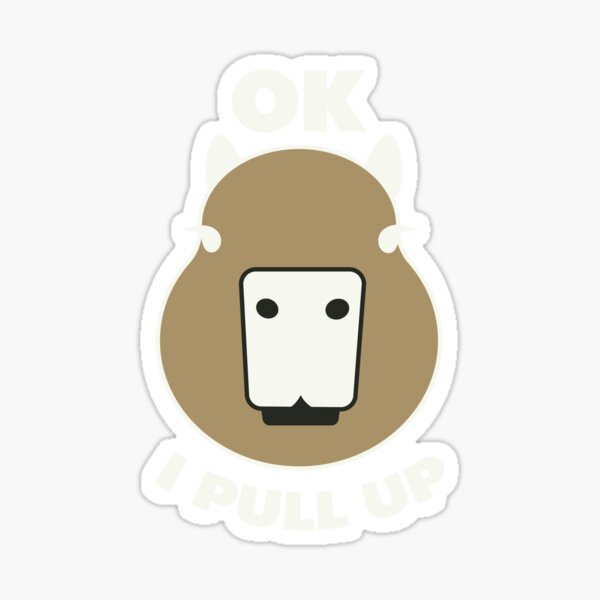 "Illustrated capybara ok i pull up meme" Sticker for Sale by zivilej ...