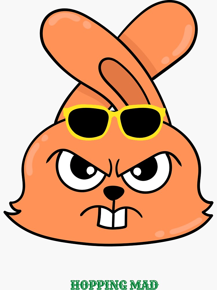"ANGRY RABBIT" Sticker for Sale by Snoopdog14 | Redbubble
