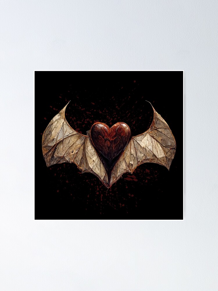 "A Vampire Heart Bat" Poster for Sale by Mortala-Arts | Redbubble