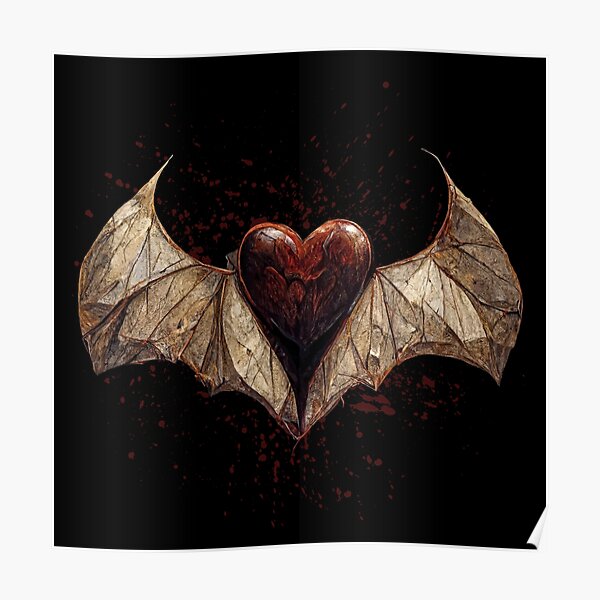 "A Vampire Heart Bat" Poster for Sale by Mortala-Arts | Redbubble
