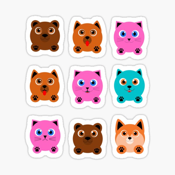"Cute anime animals pack of" Sticker for Sale by HighScale | Redbubble