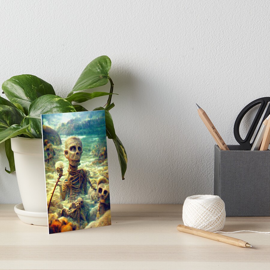 "Skeleton taking a selfie in a beach Unique" Art Board Print for Sale ...