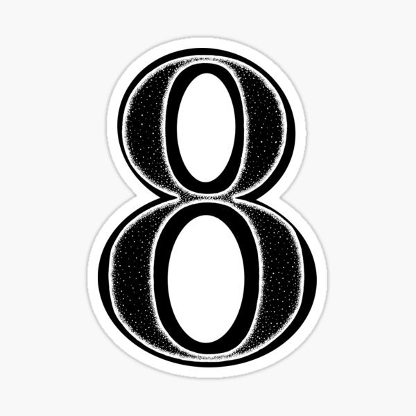 "Dotart/Dotwork illustration of Number 8" Sticker for Sale by ...
