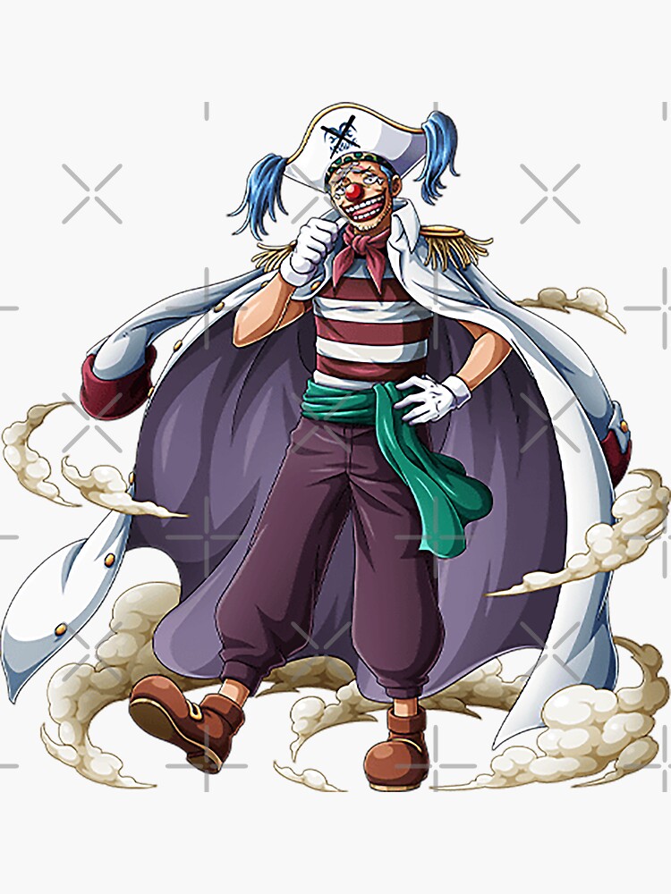 "buggy the star clown from One Piece" Sticker for Sale by Otakus-Place ...