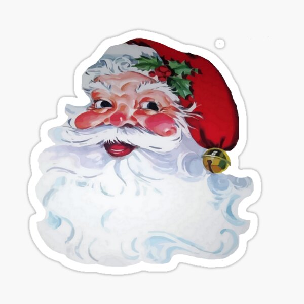 "Vintage Santa Claus Jolly Face and Rosy Cheeks" Sticker for Sale by ...