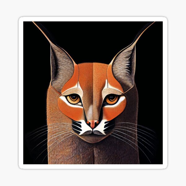 "Big Floppa caracal portrait" Sticker for Sale by Opalaeo | Redbubble