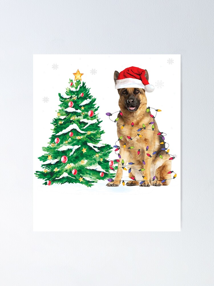Poster « Berger allemand GSD drôle berger allemand arbre de Noël décor ...