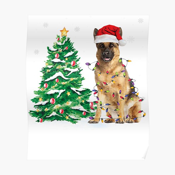 Poster « Berger allemand GSD drôle berger allemand arbre de Noël décor ...